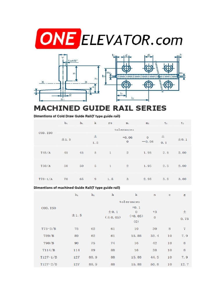 T Type Guide Rail Dimensions | PDF