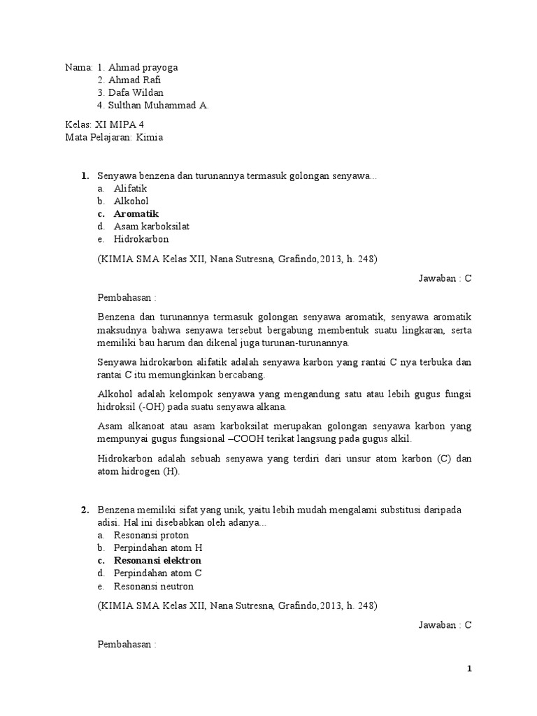 Tugas Kimia Sulthan, Yoga, Rafi, Dan Dafa | PDF