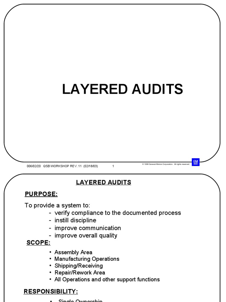 GM Layered Audits | PDF | Audit | Electrical Connector