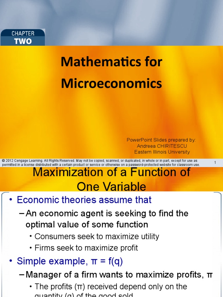 Chapter 2 Mathematics For Microeconomics | PDF | Derivative | Calculus