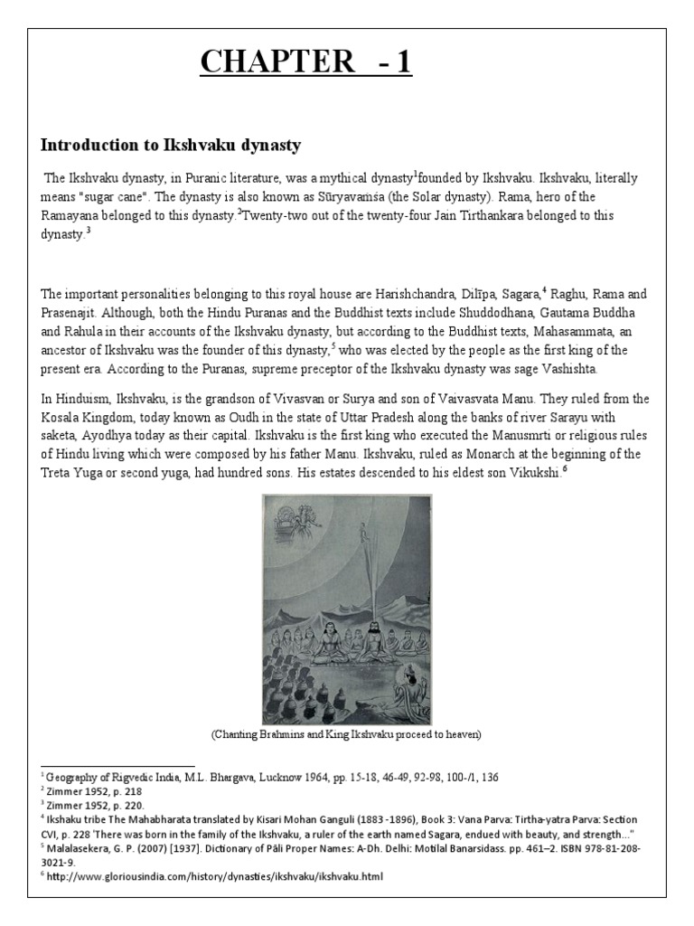 Chapter - 1: Introduction To Ikshvaku Dynasty | PDF