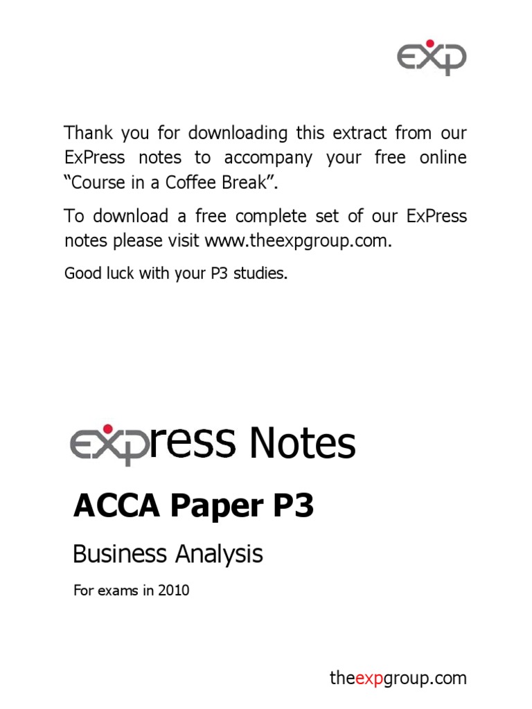 ACCA Paper P3: Notes | PDF | Strategic Management | Business Analysis