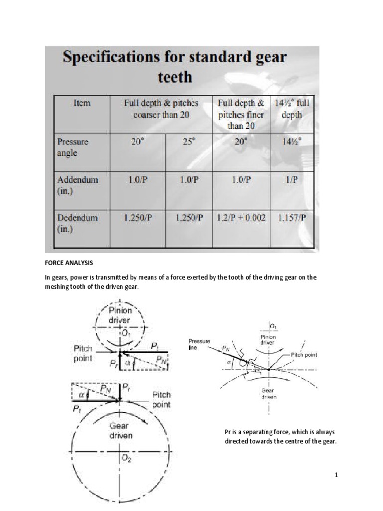 Force Analysis | PDF | Gear | Torque