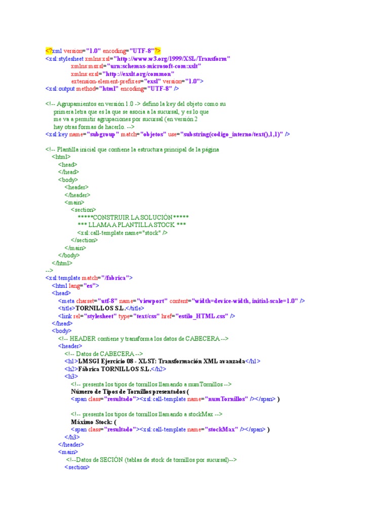 Fabrica XSL - Xsl. Lenguaje de Marcas UT08: Conversión y Adaptación de Documentos XML: XSLT ...