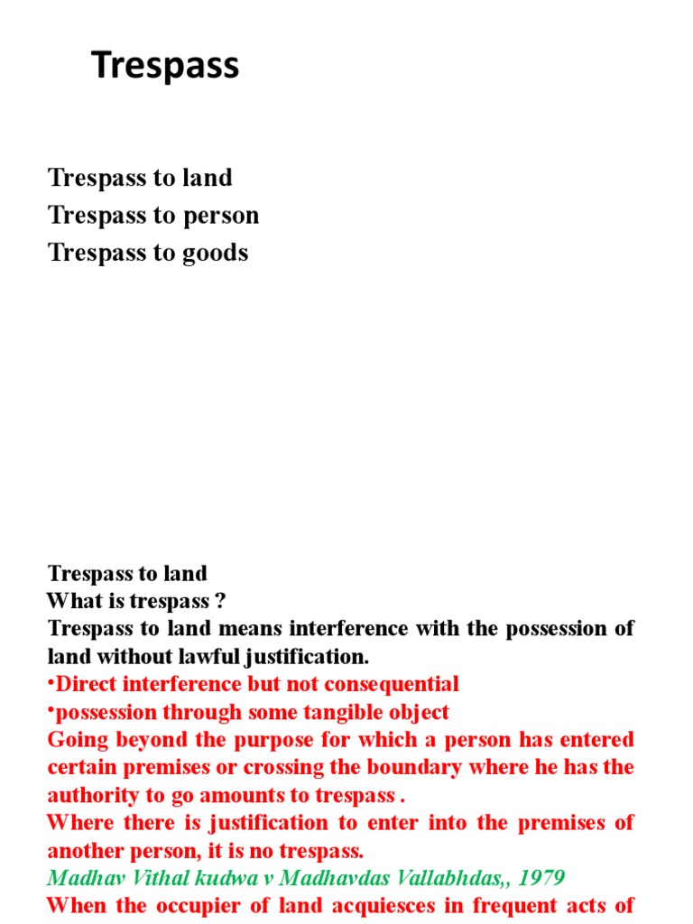 Tresspass | PDF | Trespass | Conversion (Law)