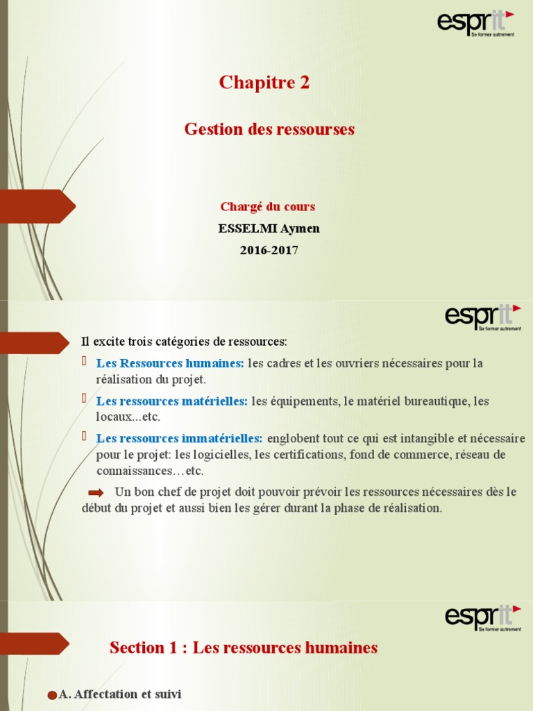 Chapitre 2 Gestion Des Ressources | PDF | Gestion des ressources humaines | Planification