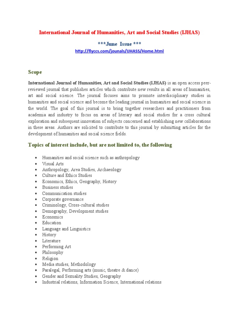 IJHASS | PDF | Social Science | Academic Journal