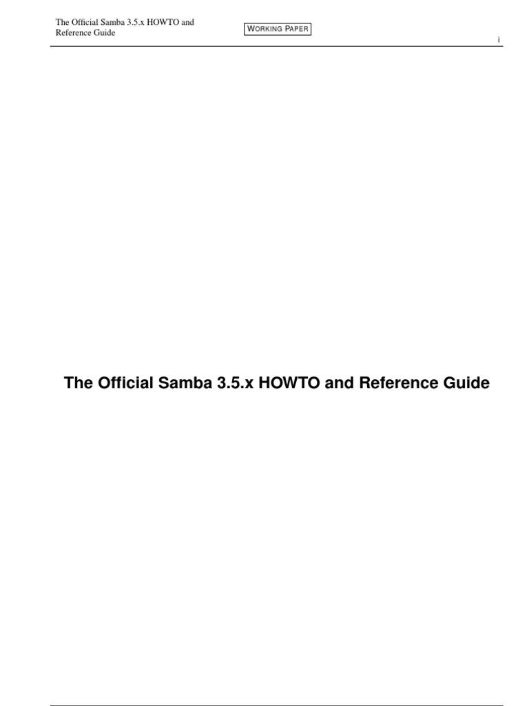 Samba 3.5 Howto and Reference Guide | PDF | Operating System Technology ...