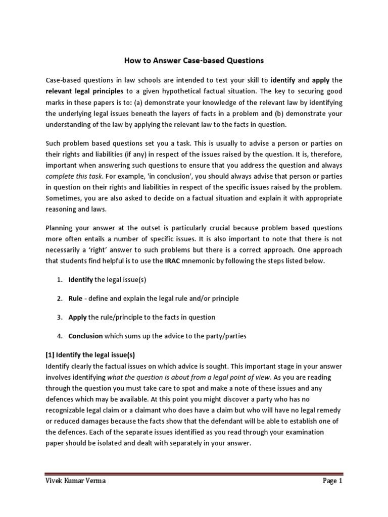 How To Study and Answer Case Type Questions | PDF | Question | Essays