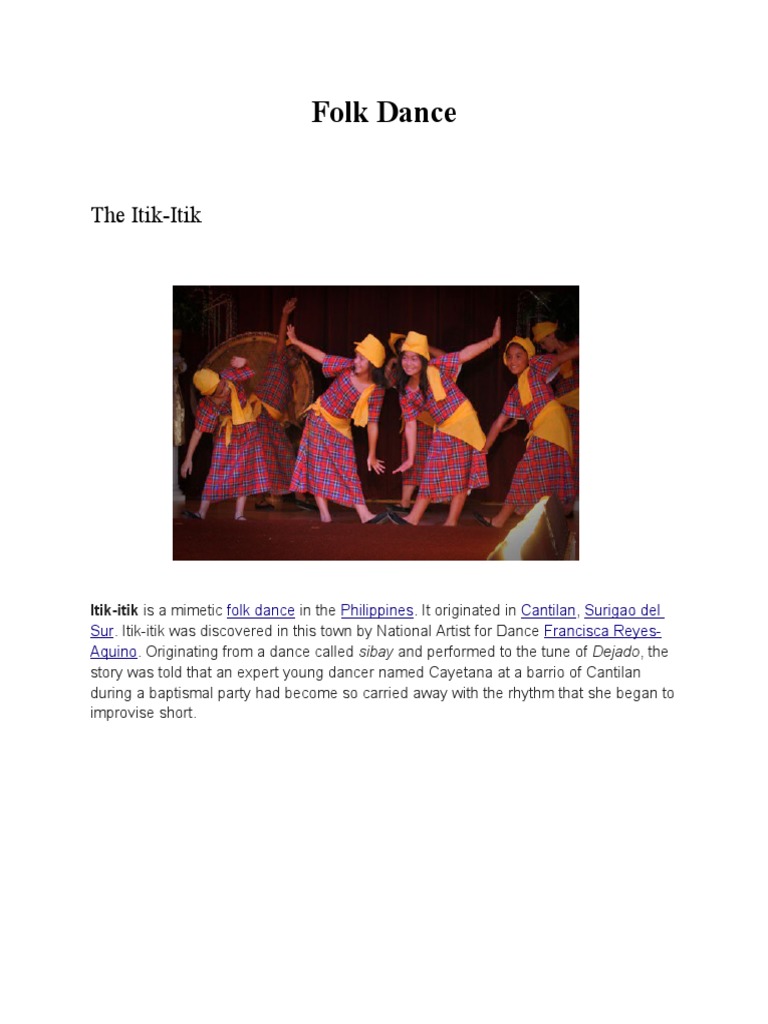 Folk Dance: The Itik-Itik | PDF | Dances | Entertainment