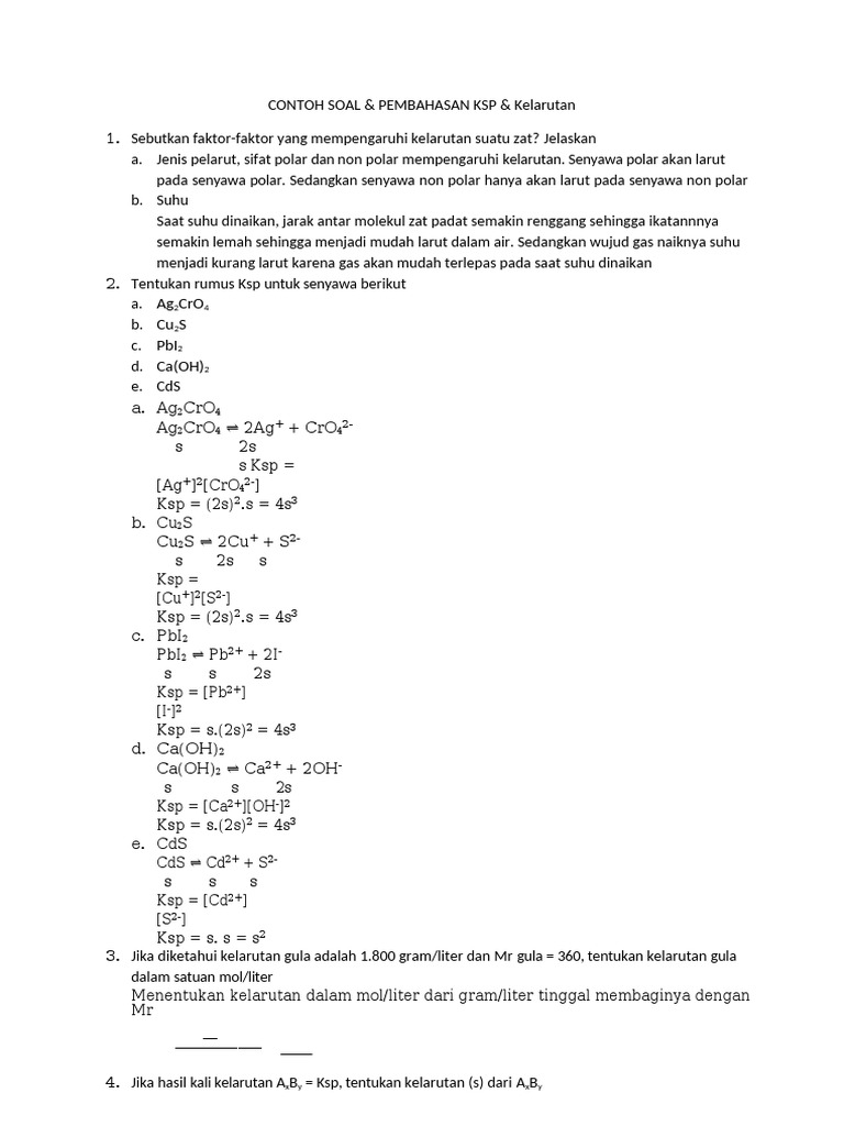 Contoh Soal KSP PDF Dikonversi | PDF
