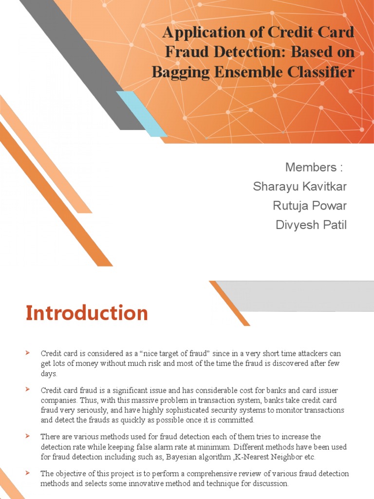 Application of Credit Card Fraud Detection | PDF