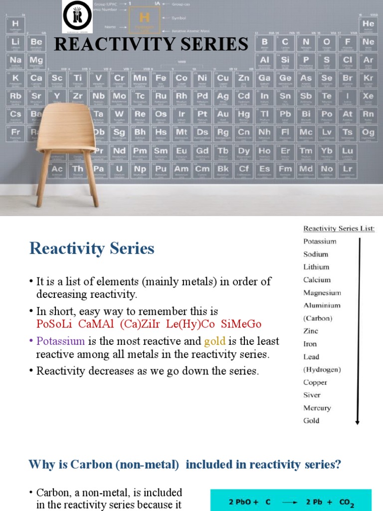 Reactivity Series | PDF | Oxide | Redox