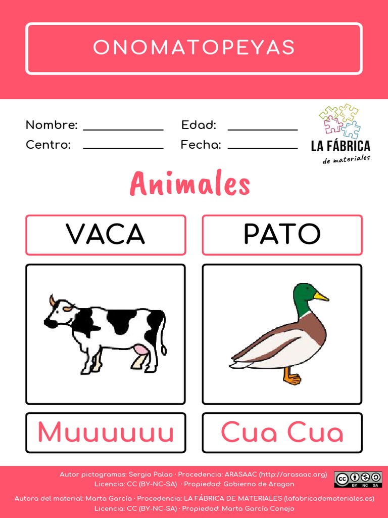 Onomatopeyas Animales | PDF | Animales cosmopolitas | Agricultura
