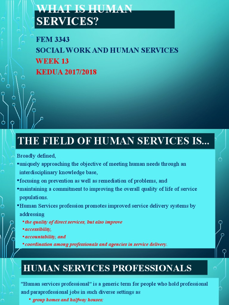 13 Fem3343 M13 - What Is Human Services | PDF | Human Services | Group Home