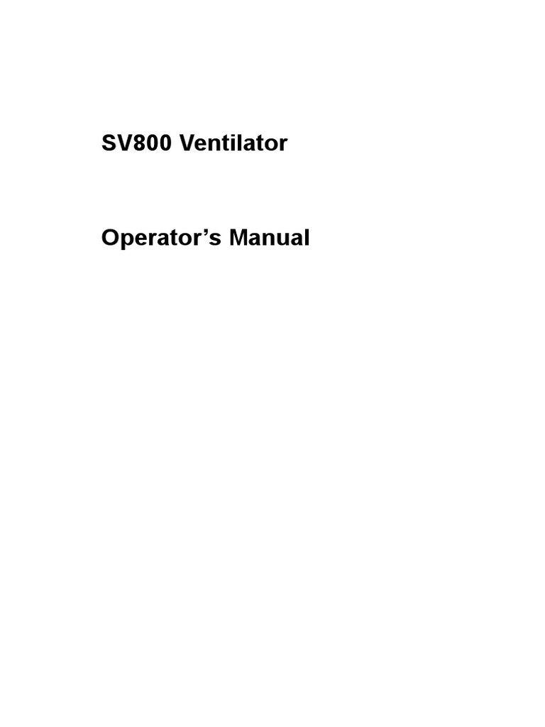 Operator Manual SV800 | PDF | International Electrotechnical Commission ...