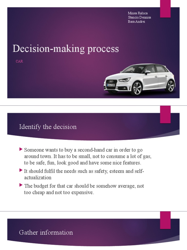 Decision Making Process (Car) | PDF | Decision Making | Car