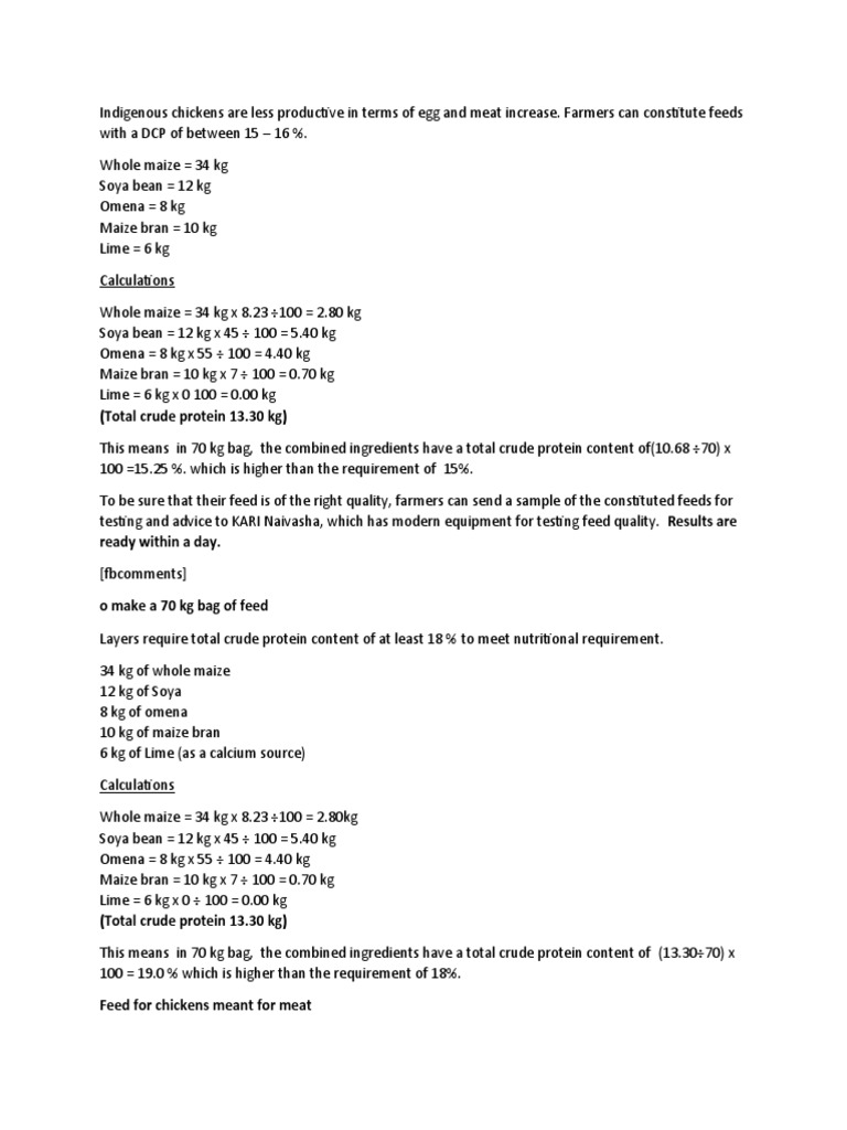 Feed Formulation | PDF | Maize | Soybean