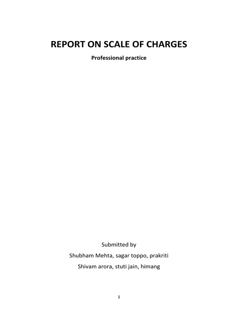 Report on the Responsibilities, Liabilities, and Scale of Charges for ...