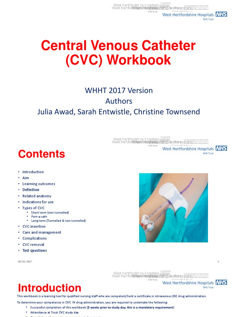 CentralVenousCatheter CVC | PDF | Vein | Intravenous Therapy