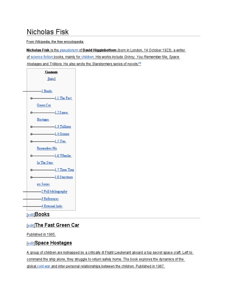 Nicholas Fisk: Books | PDF