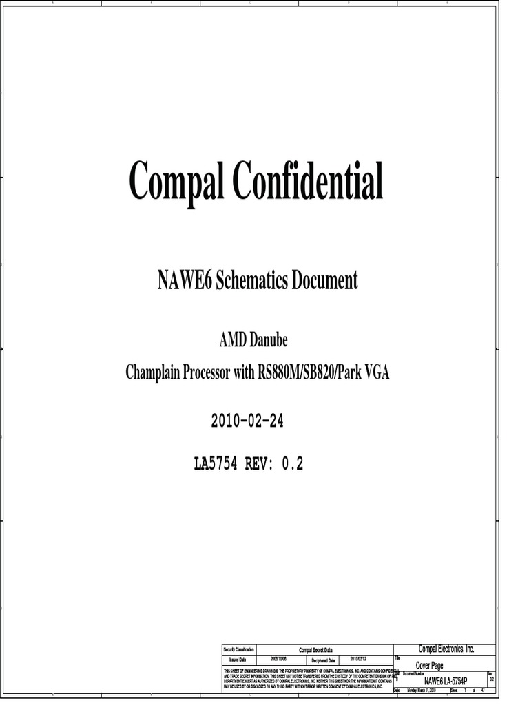 Compal Confidential: NAWE6 Schematics Document | PDF | Classified ...