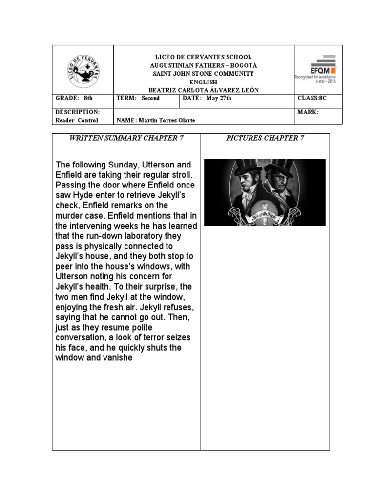 8th Grade English Reading Summary | PDF | Strange Case Of Dr Jekyll And ...