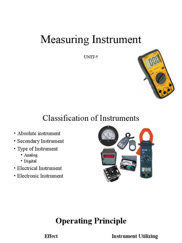 Classification of Measuring Instruments | PDF