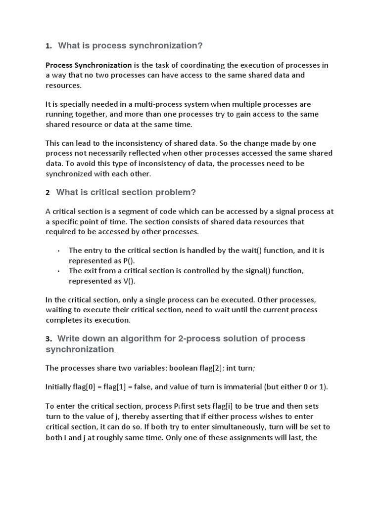 Process Synchronization | PDF | Data Management | Systems Engineering