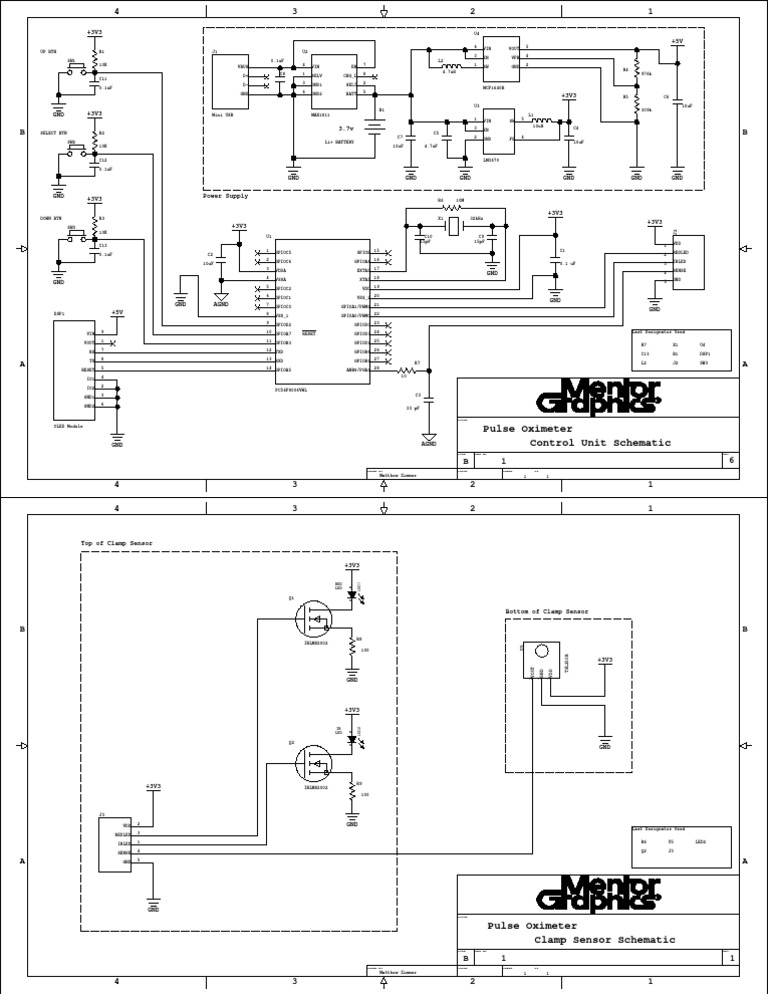 Control Unit Schematic Pulse Oximeter: Title | PDF