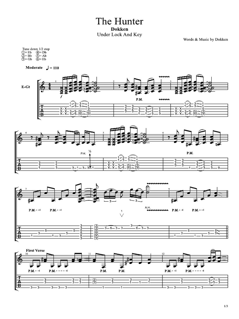 Dokken - The Hunter - Rhythm PDF | PDF
