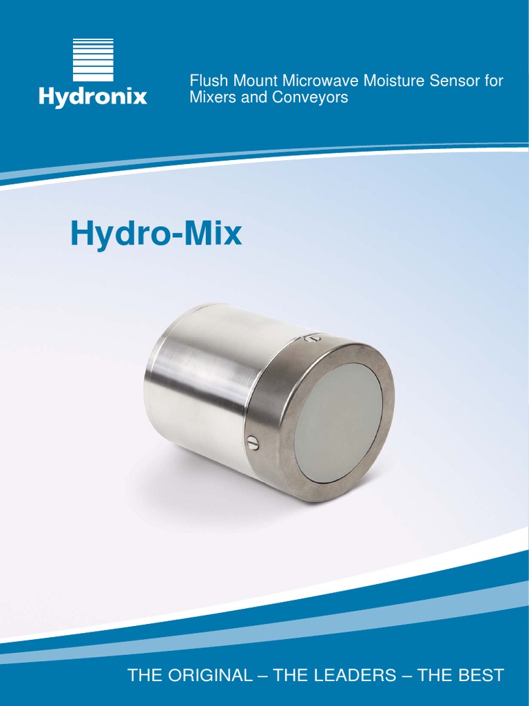 Hydro-Mix: Flush Mount Microwave Moisture Sensor For Mixers and ...