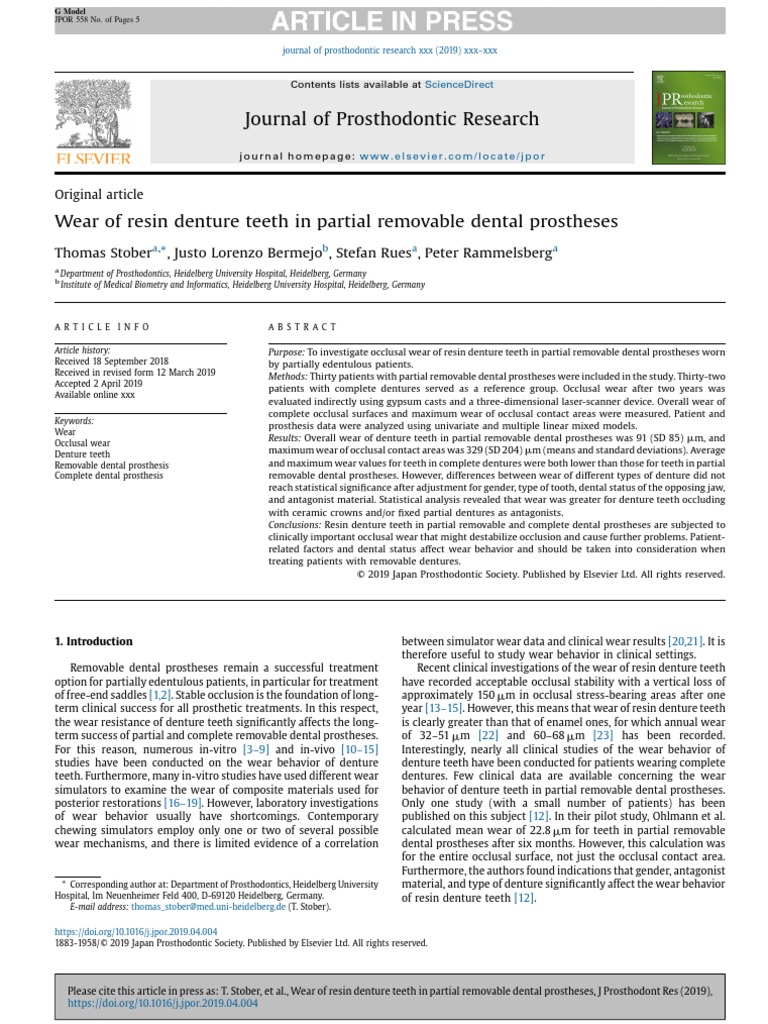 Journal of Prosthodontic Research: Thomas Stober, Justo Lorenzo Bermejo ...