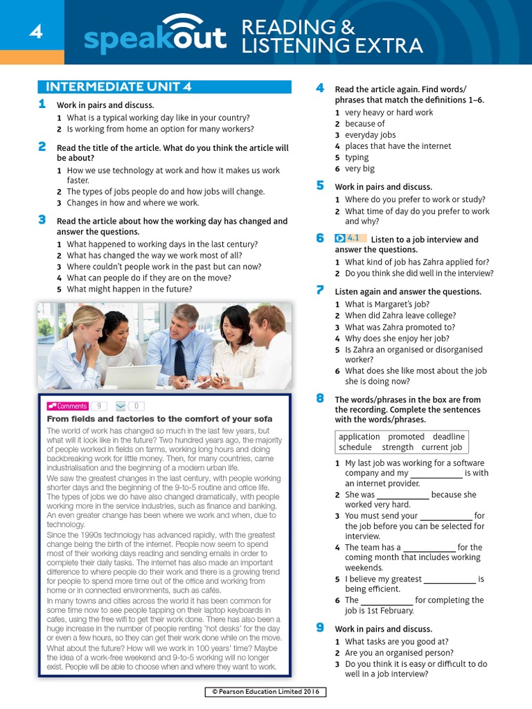 Reading & Listening Extra: Intermediate Unit 4 | PDF | Business