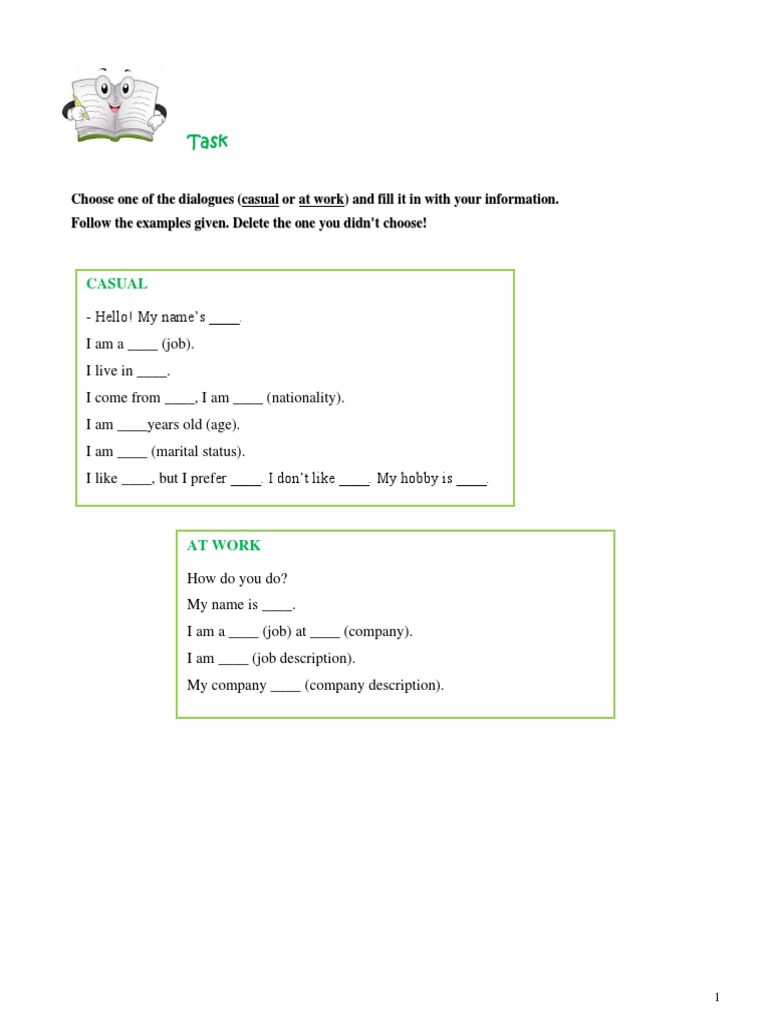Dialogue (Introduce Yourself) | PDF