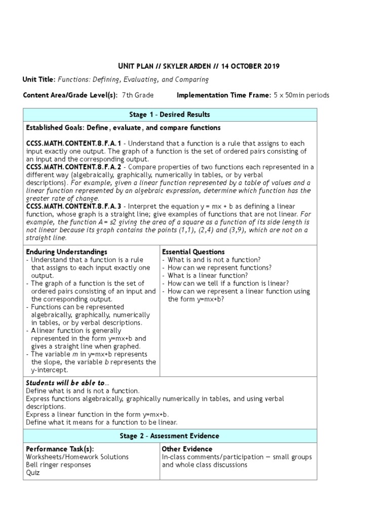 Unitplanmath 2019 | PDF | Linearity | Function (Mathematics)