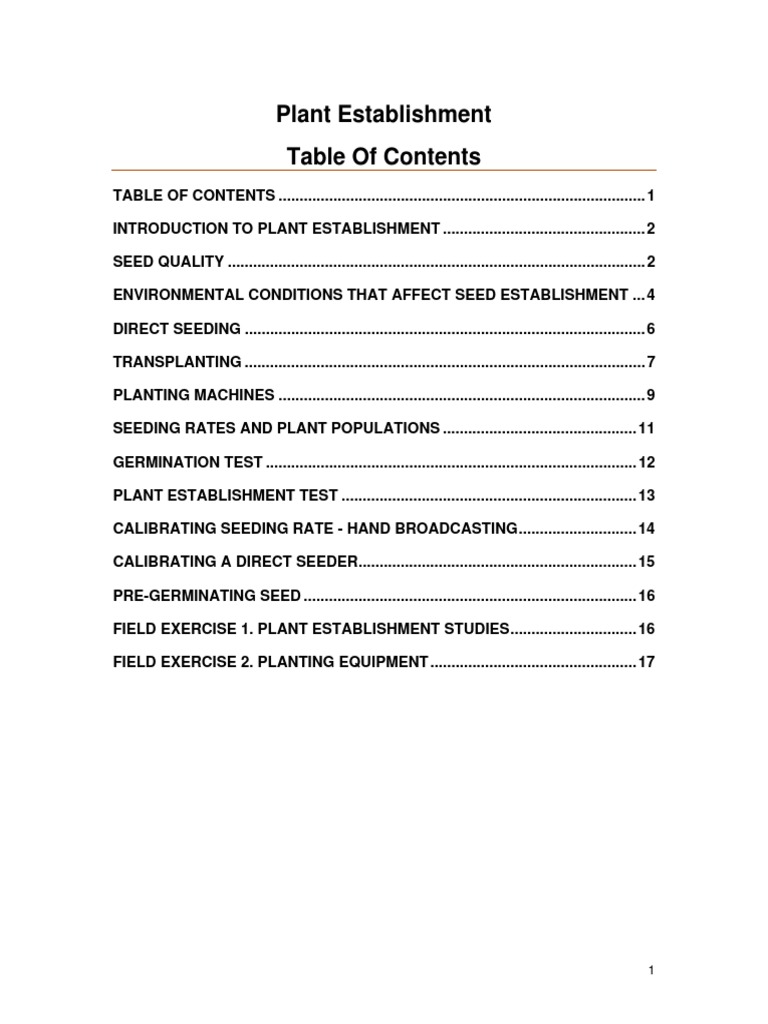 Plant Establish | PDF | Seed | Plant Nursery