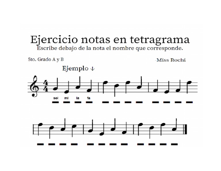 Ejercicio de Notas en El Tetragrama | PDF