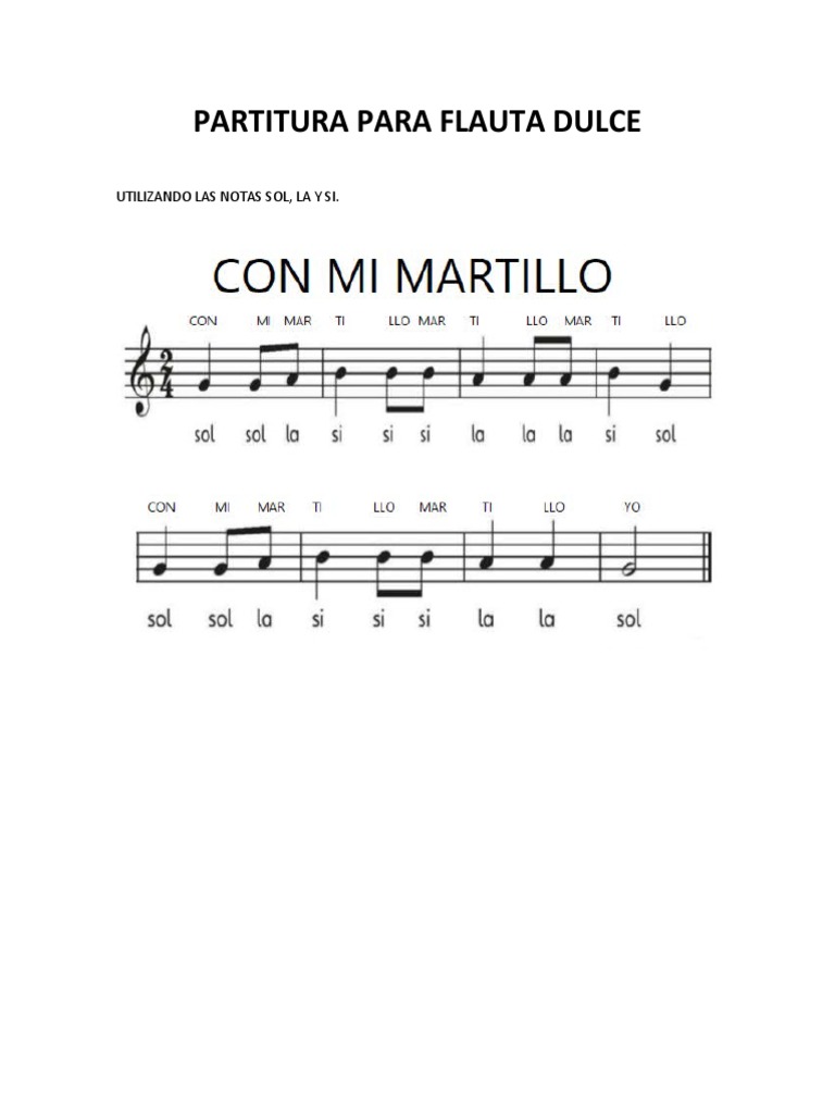 Con Mi Martillo Flauta Dulce | PDF