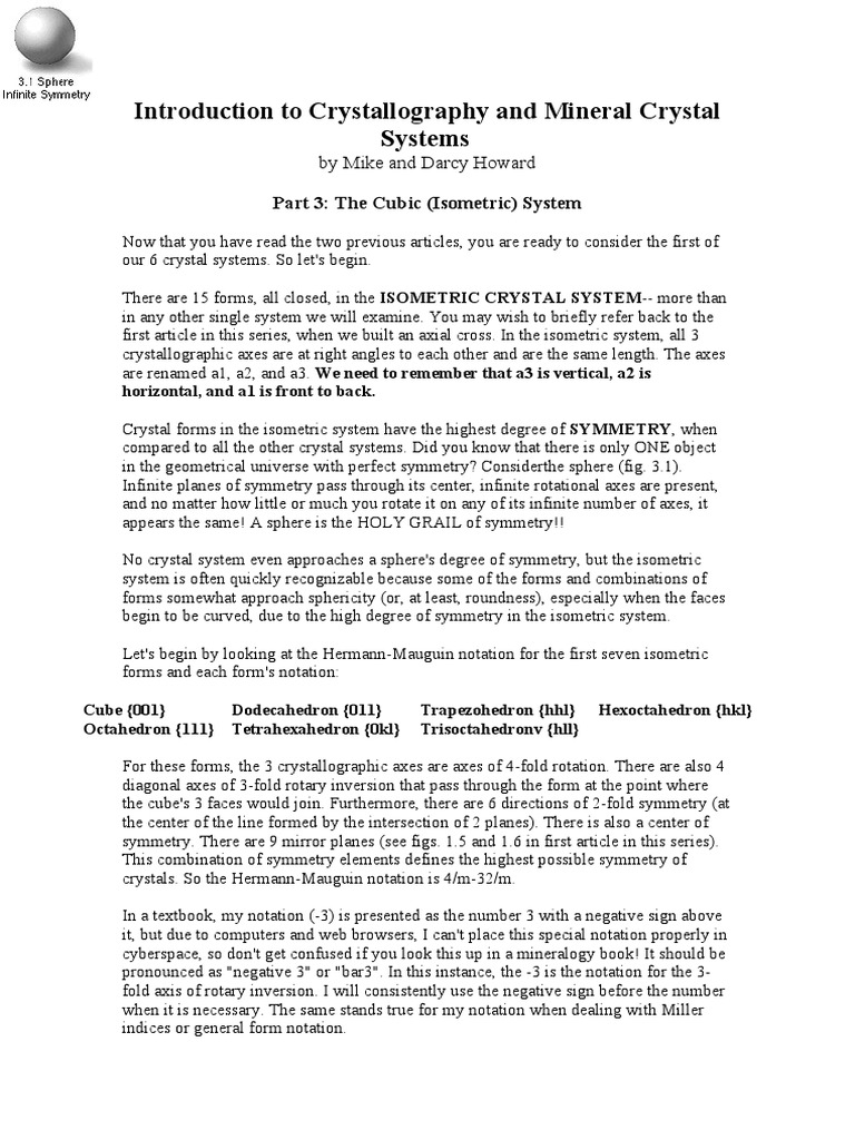 Introduction To Crystallography and Mineral Crystal System3 | PDF ...