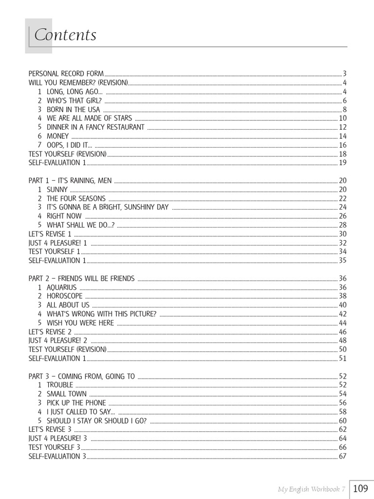 My English Workbook 7 | PDF