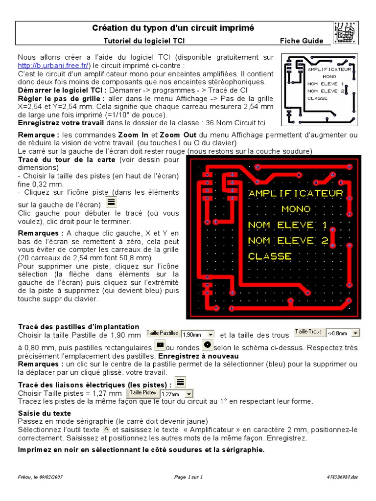 Création d'un typon avec TCI | PDF | Circuit imprimé | Informatique