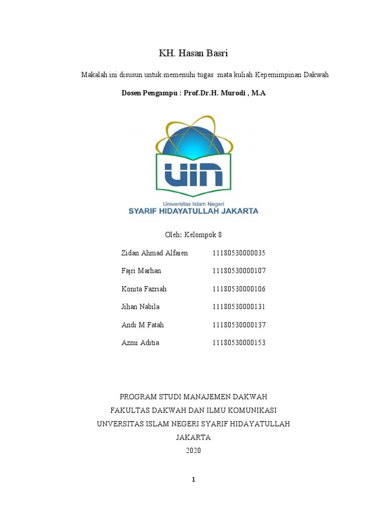 Biografi KH. Hasan Basri dan Perannya | PDF