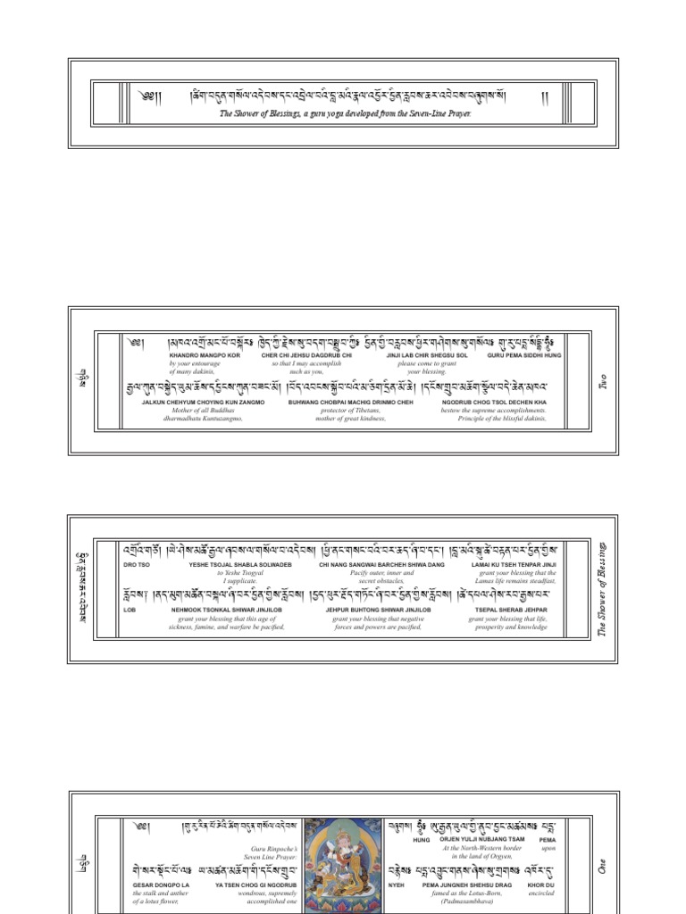 7 Line Prayer Shower of Blessings PDF | PDF | Himalayan Buddhism ...