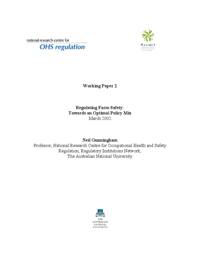 WorkingPaper 2 0 | PDF | Occupational Safety And Health | Safety