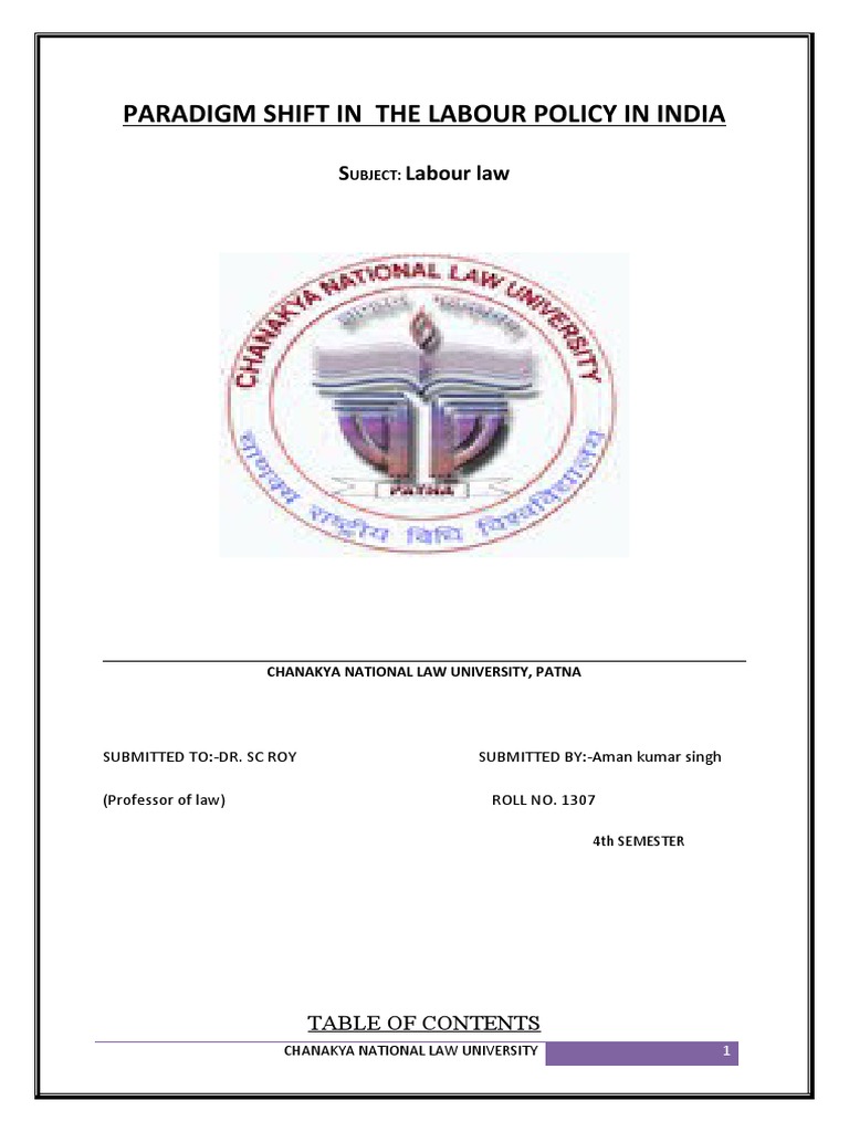 Paradigm Shift in The Labour Policy in India | PDF | Employment ...
