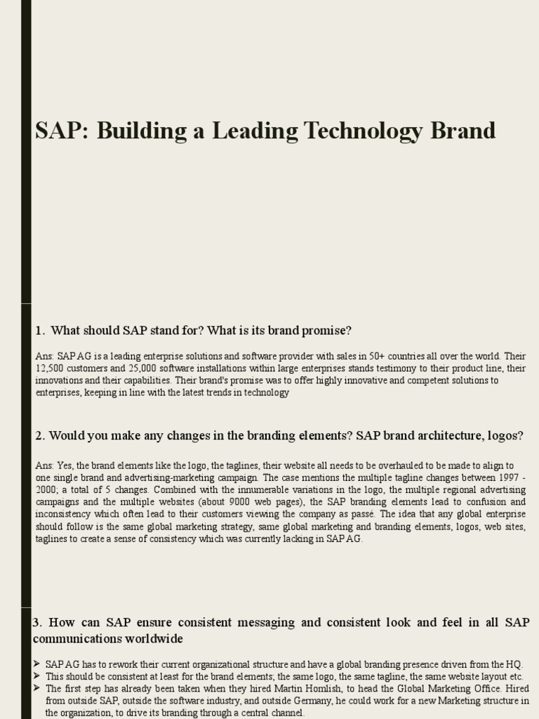 SAP Case | PDF | Sap Se | Brand