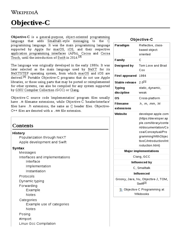 Objective C Objective C Is A General Purpose Object Oriented Programming Pdf Objective C 2562