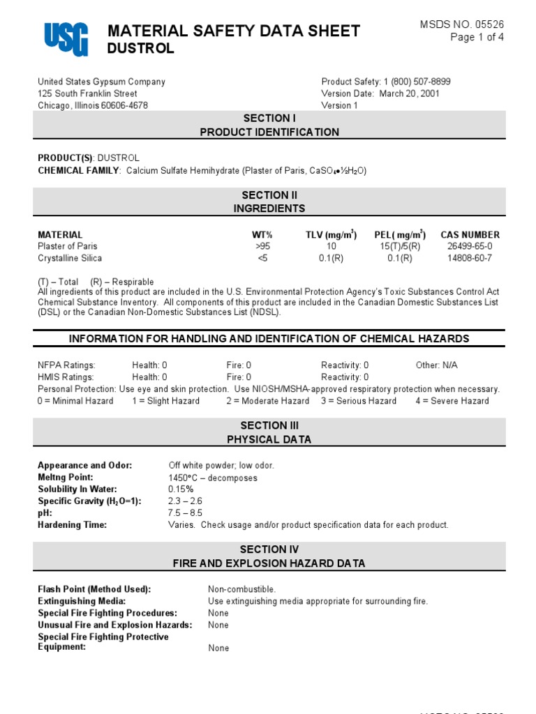 Dustrol MSDS | Personal Protective Equipment | Silicon Dioxide