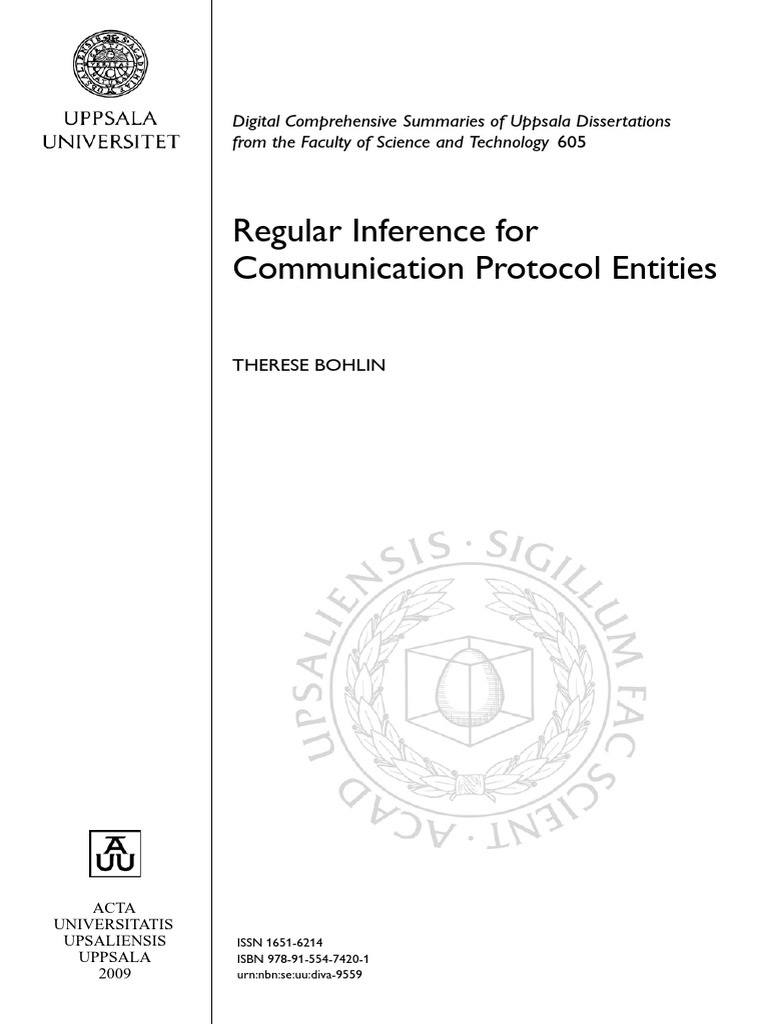 Regular Inference For Communication Protocol Entities | PDF | Theorem | Formal Verification